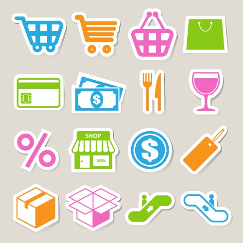 Shopping icons set eps 10 Royalty Free Vector Image