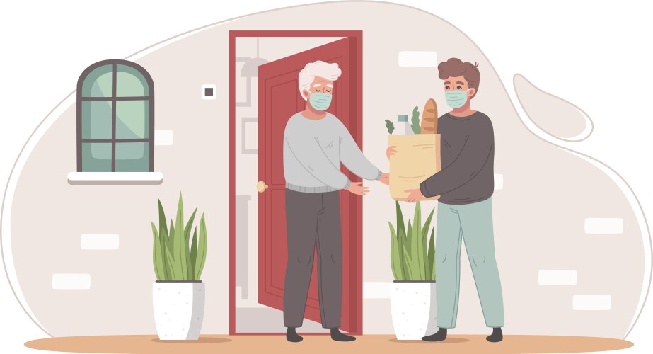 Elderly care cartoon Royalty Free Vector Image