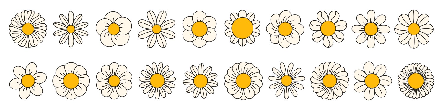 Retro Daisy Vector Images (over 28,000)