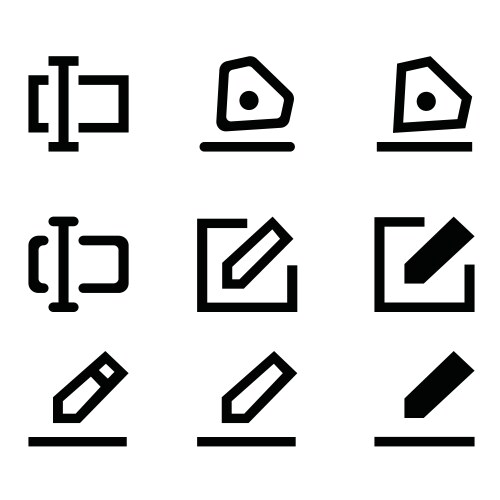 Edit text frame icon flat Royalty Free Vector Image