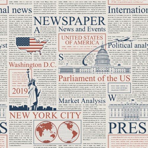 Seamless pattern on the theme of us newspapers Vector Image