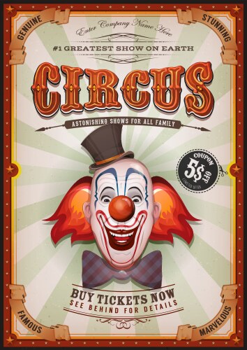 Vintage blank circus poster sign Royalty Free Vector Image