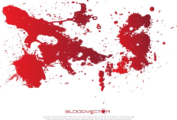 Abstract blood splatter isolated on white Vector Image