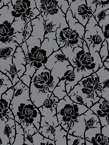 Black roses seamless pattern Royalty Free Vector Image