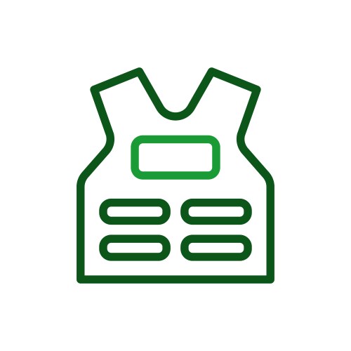 Body armor icon duocolor green military Royalty Free Vector