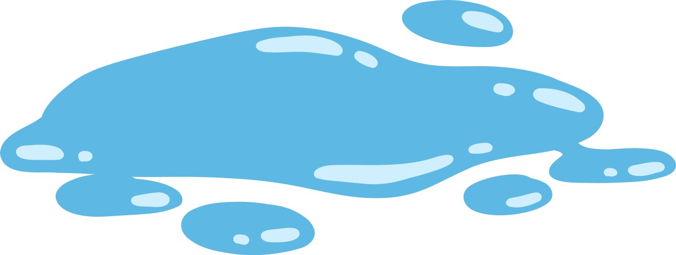 Cartoon blue dripping water drop splash spray Vector Image