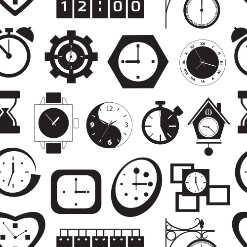 Watches and clock icons set Royalty Free Vector Image