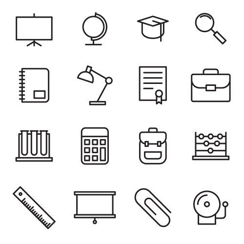 Math icon set Royalty Free Vector Image - VectorStock