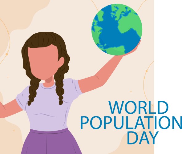 A poster for world population day featuring a Vector Image