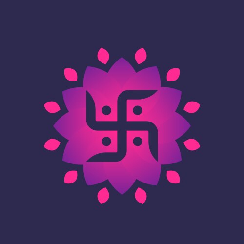 Icon of swastika symbol hinduism religion sign Vector Image