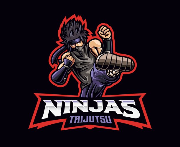 Ninja weapon mascot logo design Royalty Free Vector Image