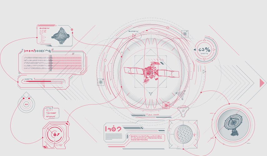 Sci-fi helmet view from cockpit spaceship Vector Image