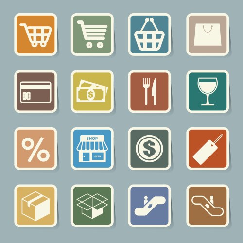 Shopping icons set eps 10 Royalty Free Vector Image