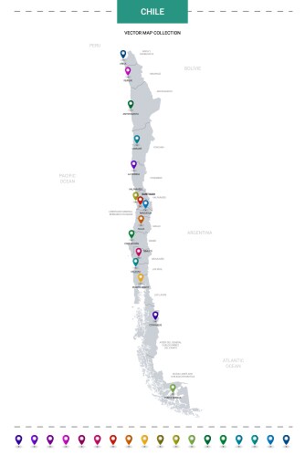 Administrative and political map chile Royalty Free Vector