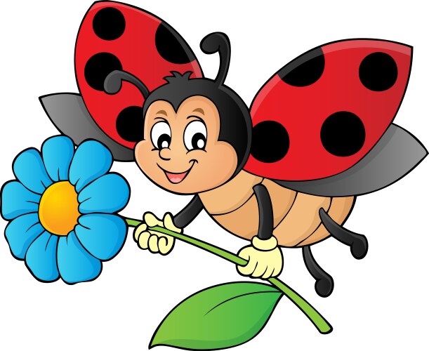 Happy ladybug smiling Royalty Free Vector Image