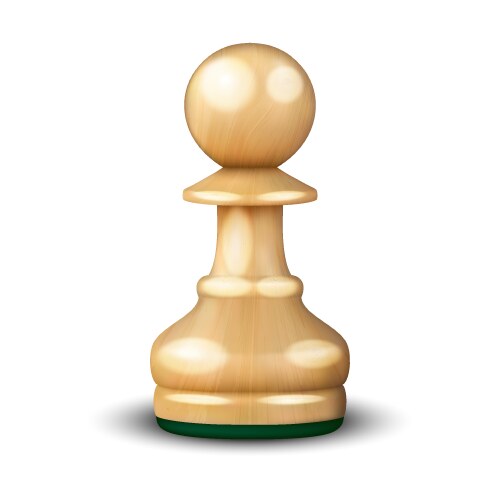 3d realistic white black and wooden pawn Vector Image