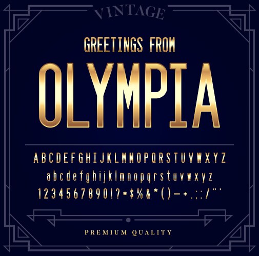 Metallic gold font Royalty Free Vector Image - VectorStock