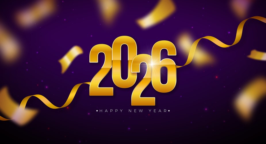 Gold New Year 2026 Confetti – Royalty-Free Vector | VectorStock