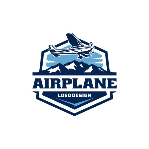Light small airplane logo design Royalty Free Vector Image