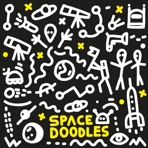 Space Doodles - Planets & Rockets – Royalty-Free Vector | VectorStock