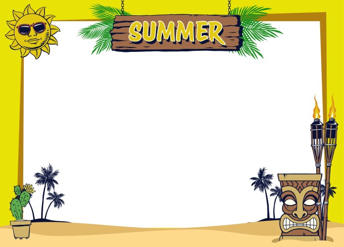 Summer background frame design template Royalty Free Vector