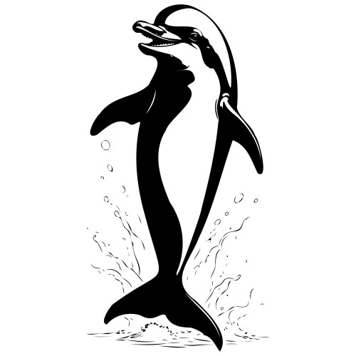 Bottlenose dolphin sitting hand drawn animal Vector Image