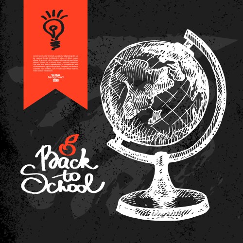 Hand drawn back to school vintage background Vector Image