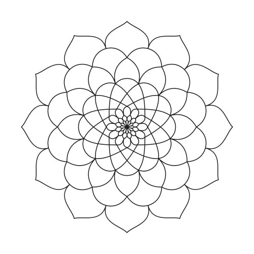 Geometric zenith mandala coloring book page Vector Image