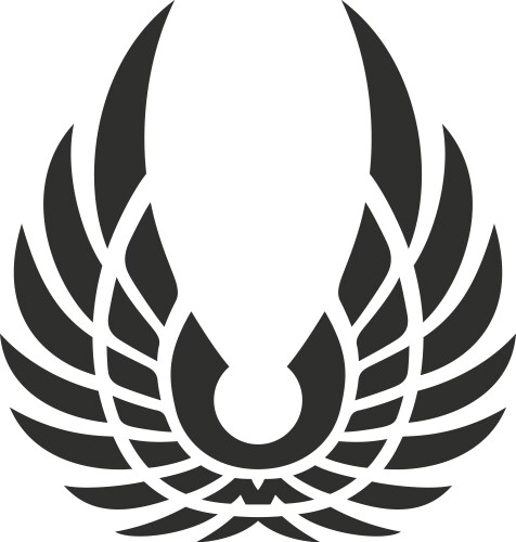 Wings logo set modern wing emblems aviation Vector Image