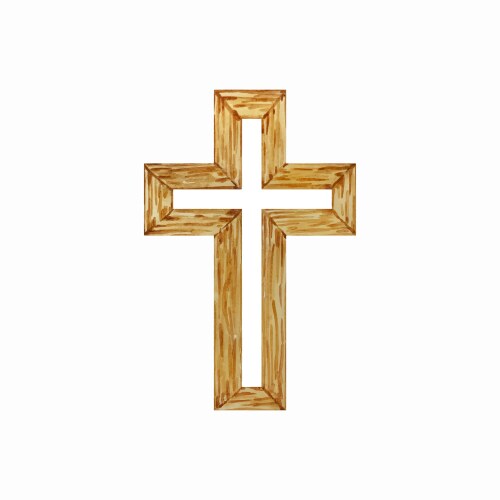 Christian cross of triangles religious symbol Vector Image