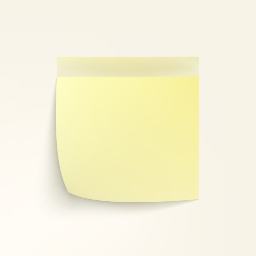 Yellow sticky note isolated on a transparent Vector Image