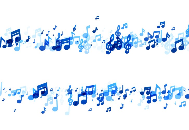 Melodic blue music note wave Royalty Free Vector Image