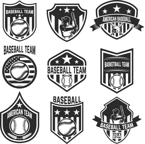 Icons baseball team Royalty Free Vector Image - VectorStock