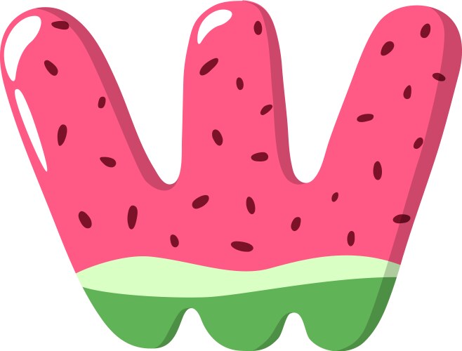 Watermelon alphabet sign on white background Vector Image