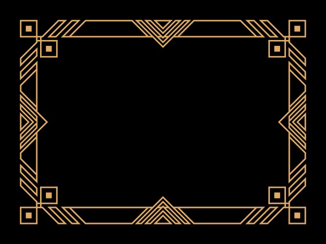 Art deco frame vintage linear border design Vector Image