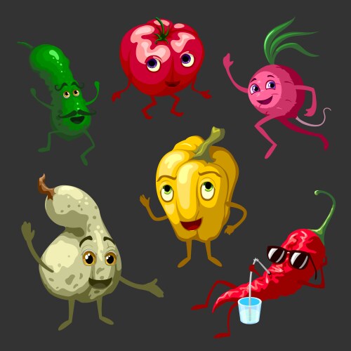 Vegetables Cartoon Characters Vector Images (over 74,000)