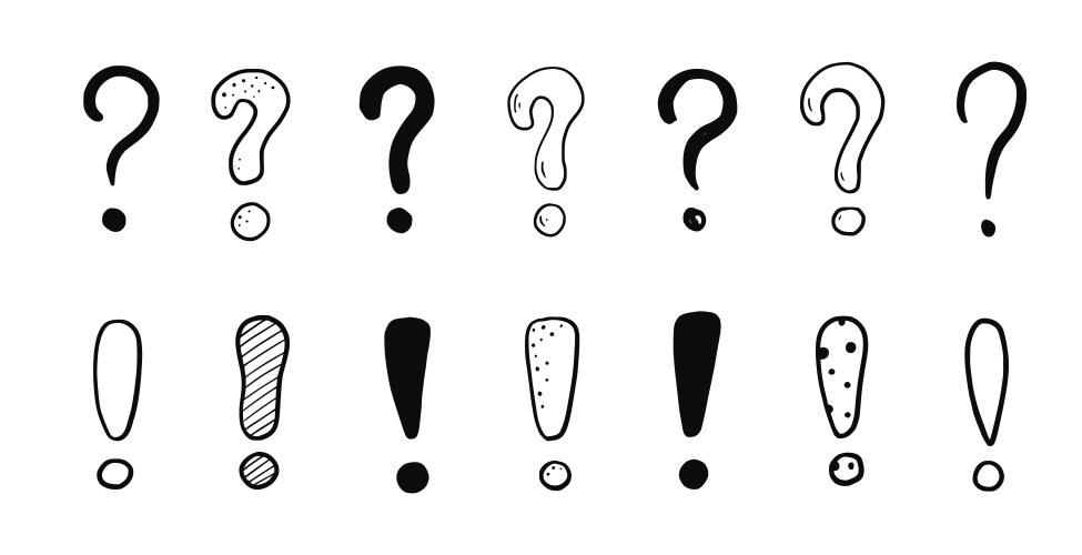 Hand painted exclamation marks Royalty Free Vector Image