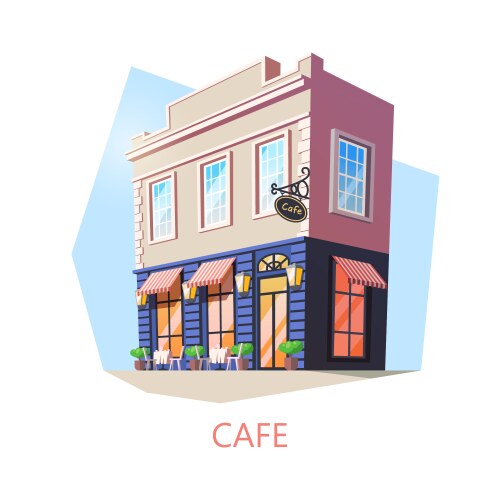 Coffee or tea house building cafeteria cafe Vector Image