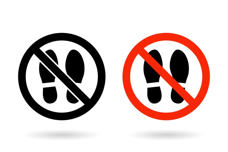 No foot step sign and remove footwear warning – Royalty-Free Vector ...