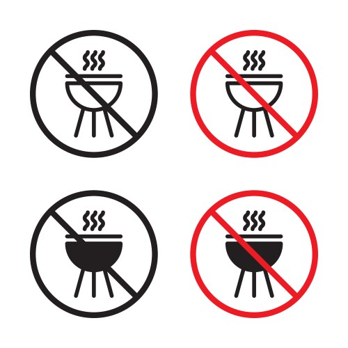 No aerosol spray sign icon set forbidden Vector Image