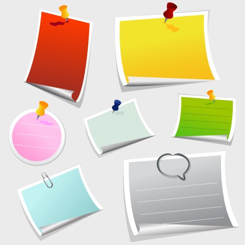 Post it note paper Royalty Free Vector Image - VectorStock