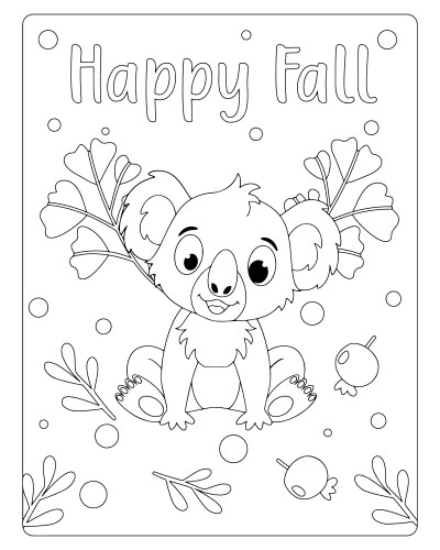 Printable autumn mushroom coloring page for kids Vector Image