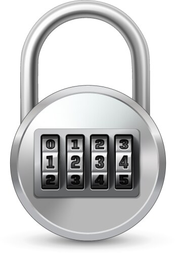 Lock with numeric code realistic 3d Royalty Free Vector