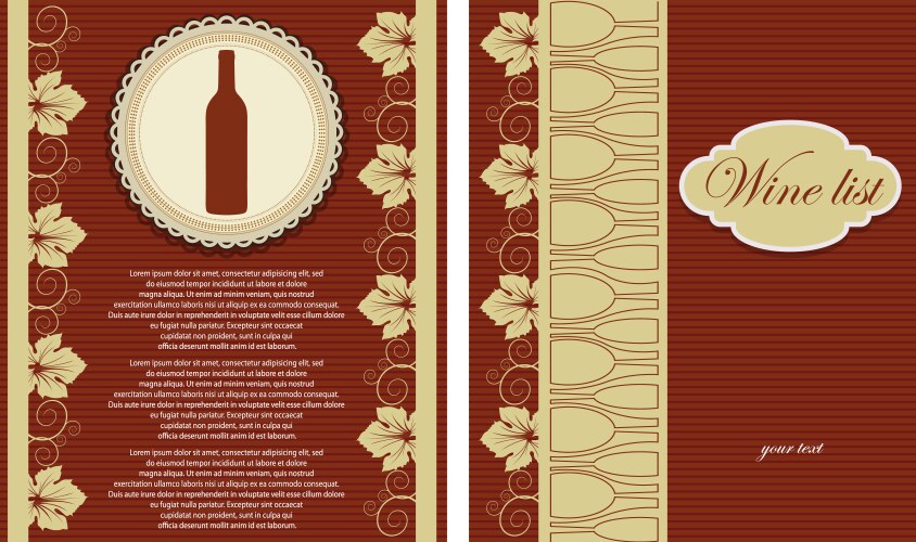Wine list design Royalty Free Vector Image - VectorStock