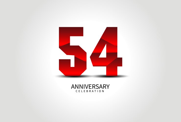 54 year anniversary celebration logo Royalty Free Vector