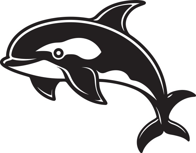 Darling dolphin defender adorable orca emblem Vector Image