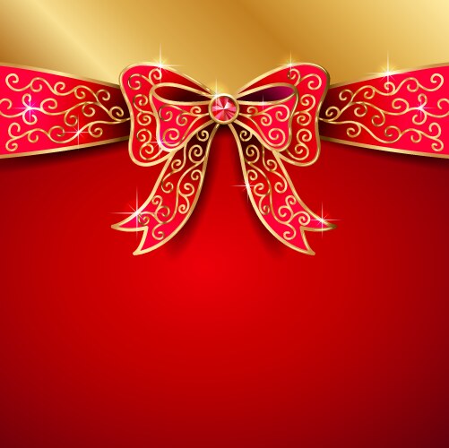 Ribbon red gold Royalty Free Vector Image - VectorStock