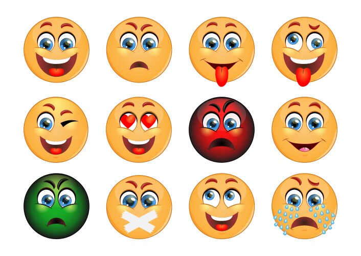 Set of emoticons Royalty Free Vector Image - VectorStock