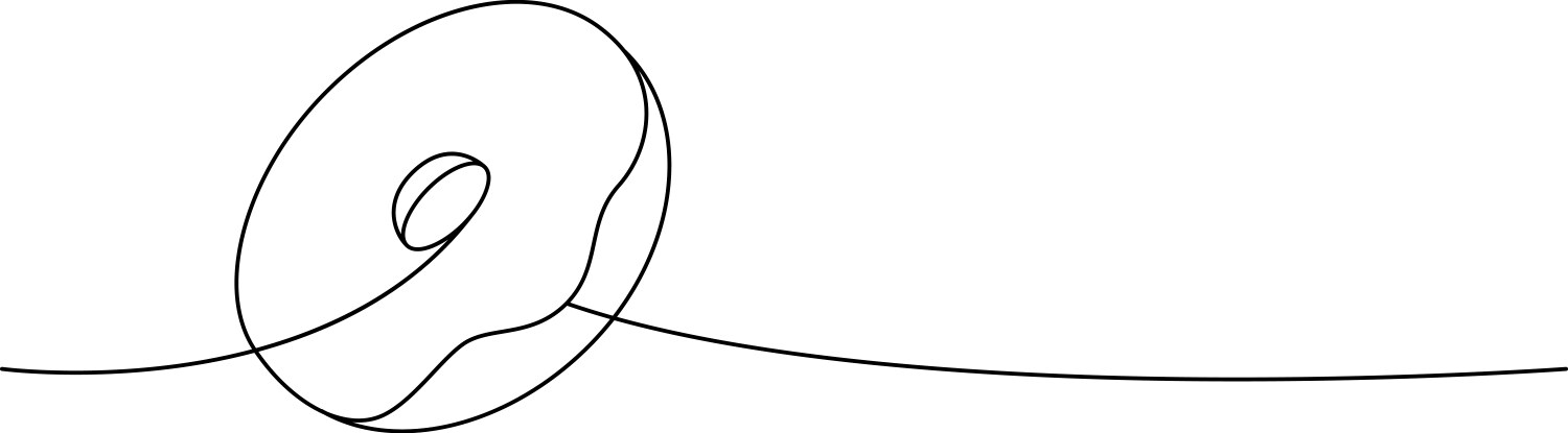 Take away donuts one line continuous drawing Vector Image