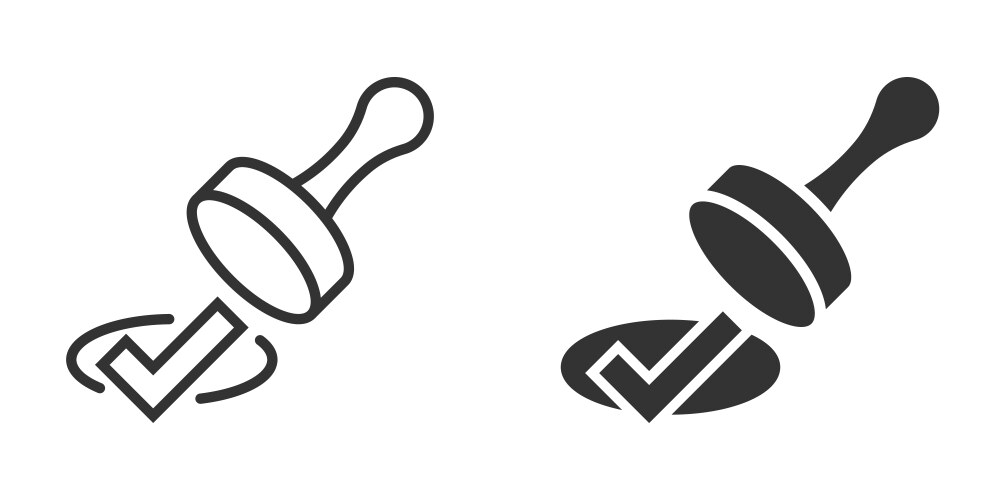 Approve stamp icon in flat style accept check Vector Image
